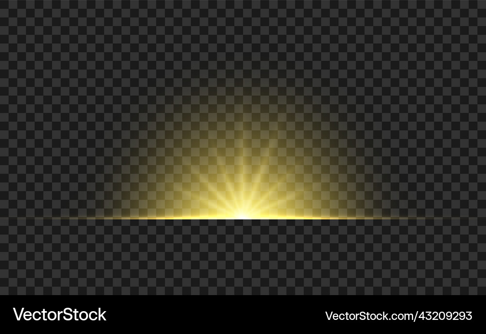 Golden glowing light gold glow flash with sparcle Vector Image