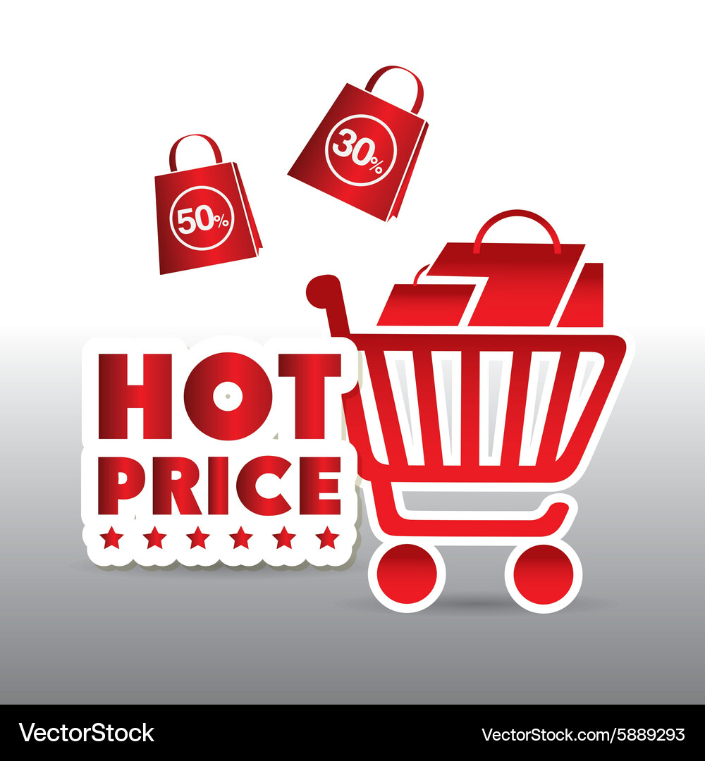 Hot price shopping design Royalty Free Vector Image