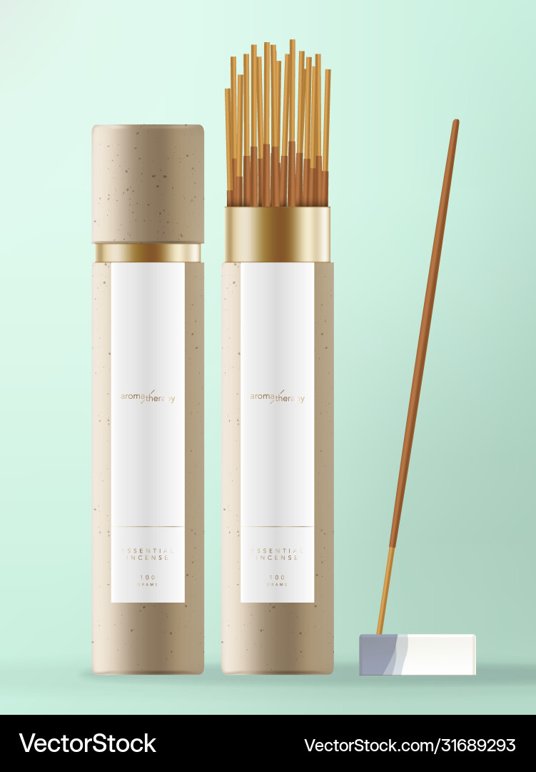 Incense stick with kraft paper cone Royalty Free Vector