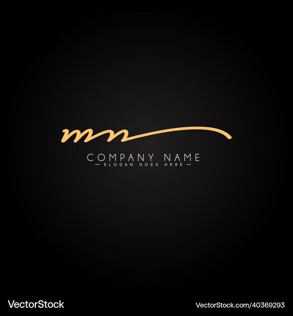 Initial letter mn logo - handwritten signature Vector Image