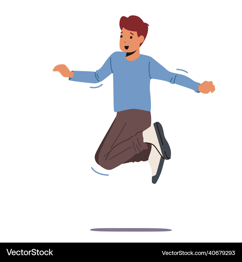Little boy playing and jumping isolated on white Vector Image