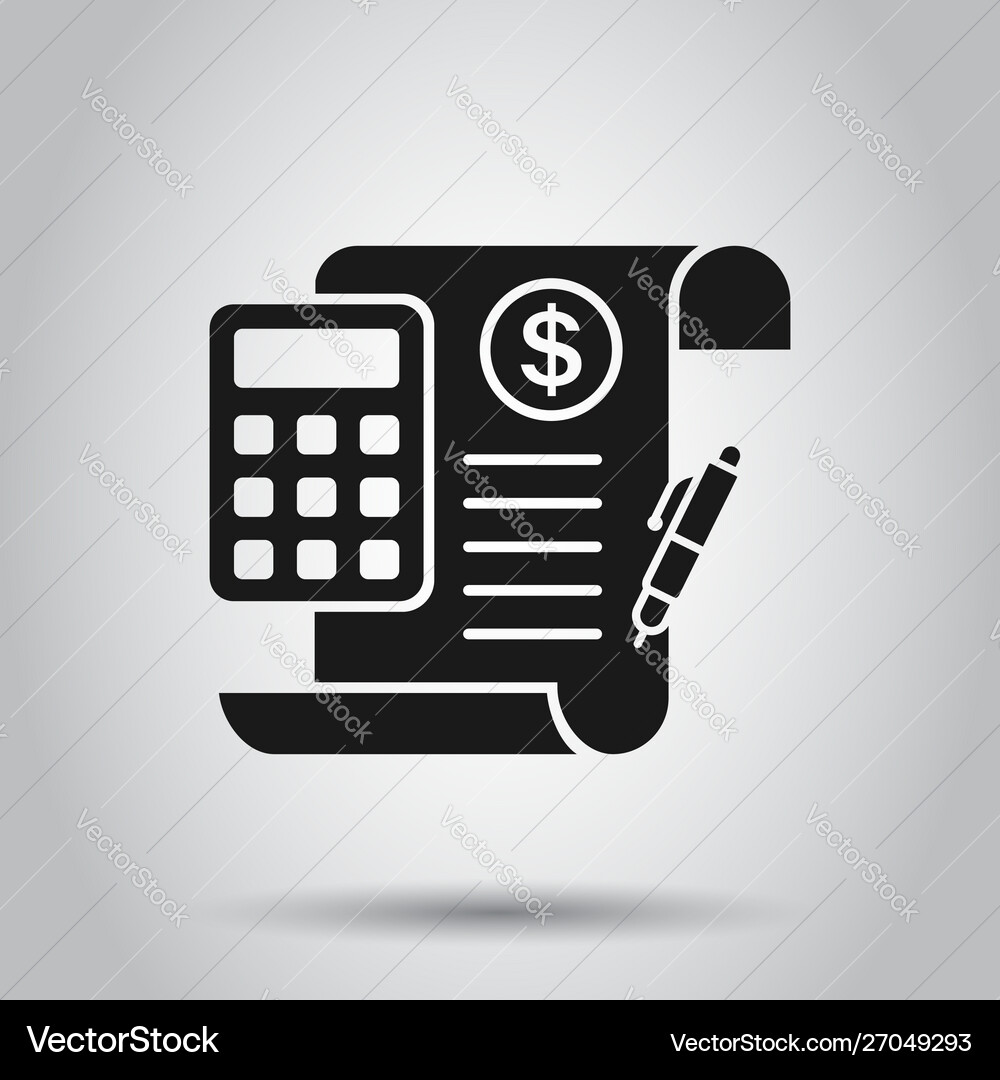Money calculation icon in flat style budget Vector Image