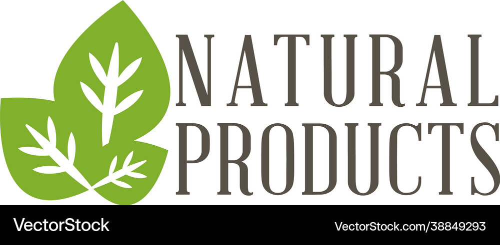 Natural product with leaves Royalty Free Vector Image