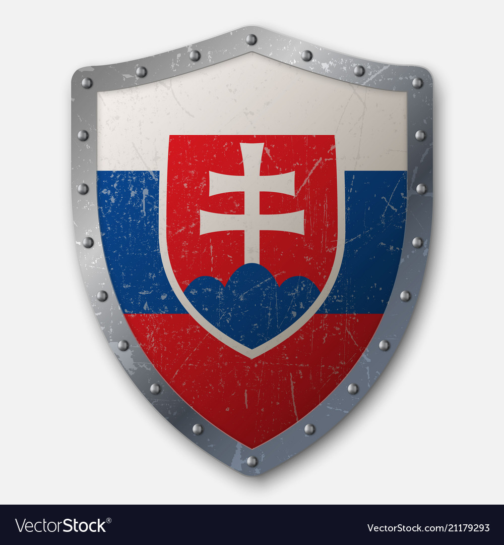 Old shield with flag Royalty Free Vector Image