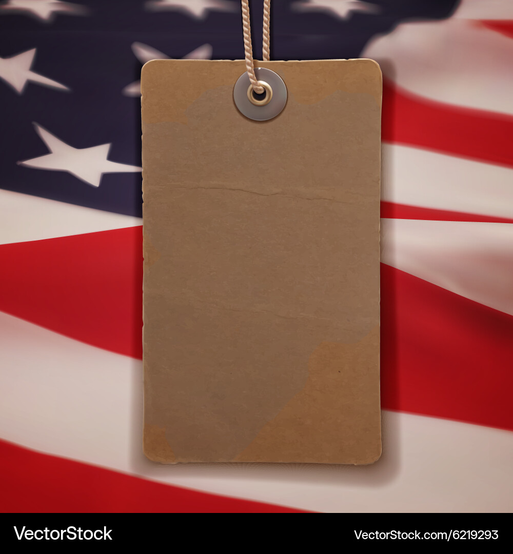 Price tag on american flag background Royalty Free Vector