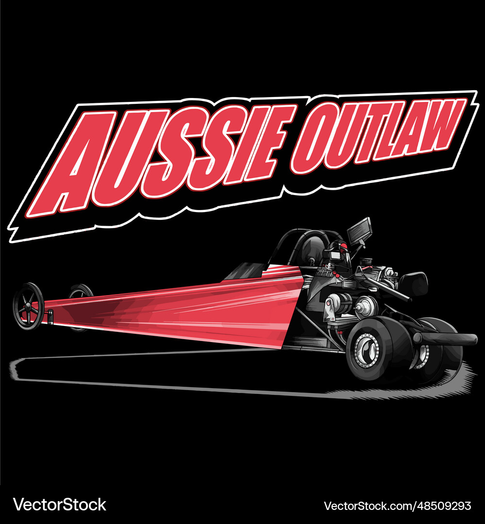 Red drag racing car with black strip Royalty Free Vector