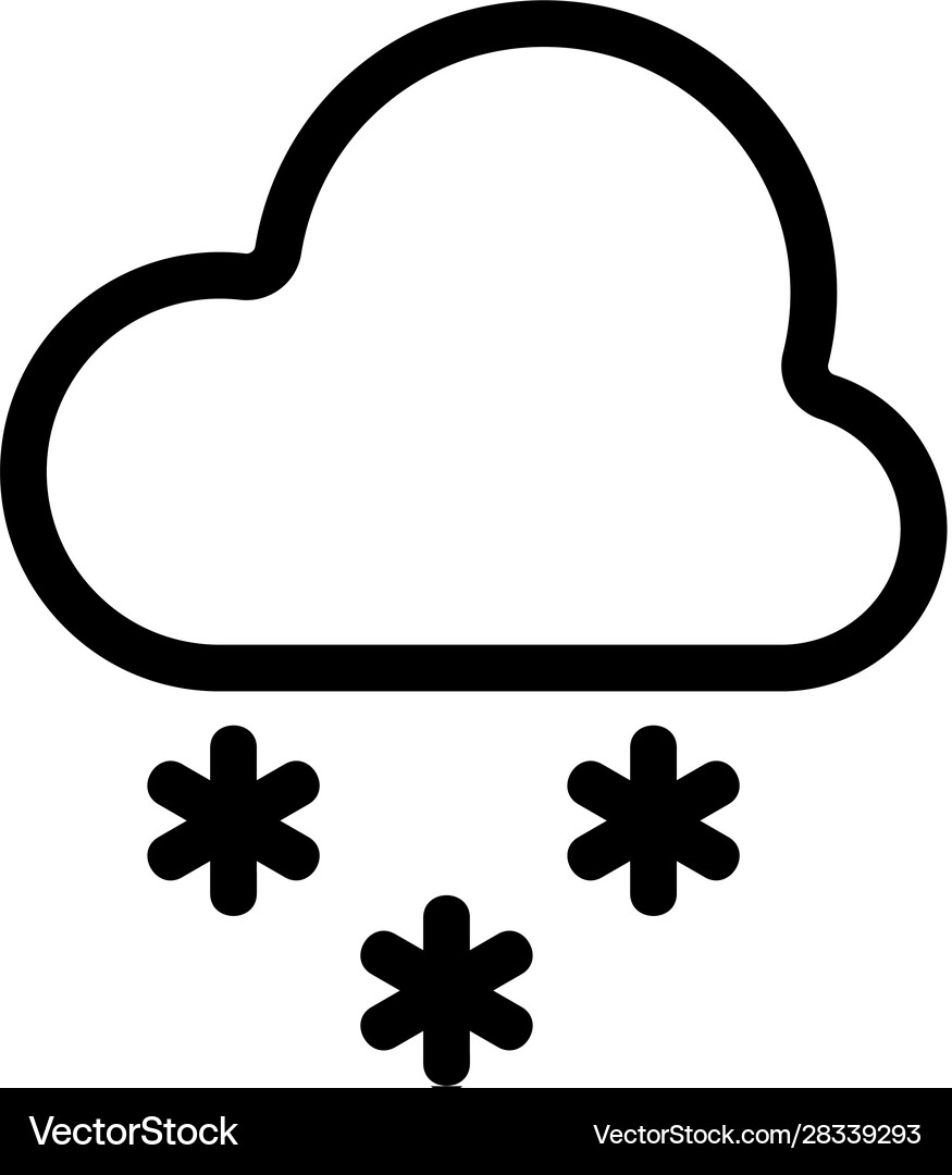 Snow icon isolated contour symbol Royalty Free Vector Image