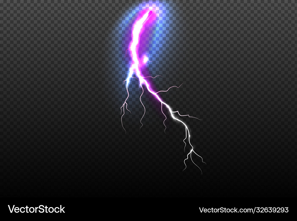 Sparkling lightning on black background magic Vector Image