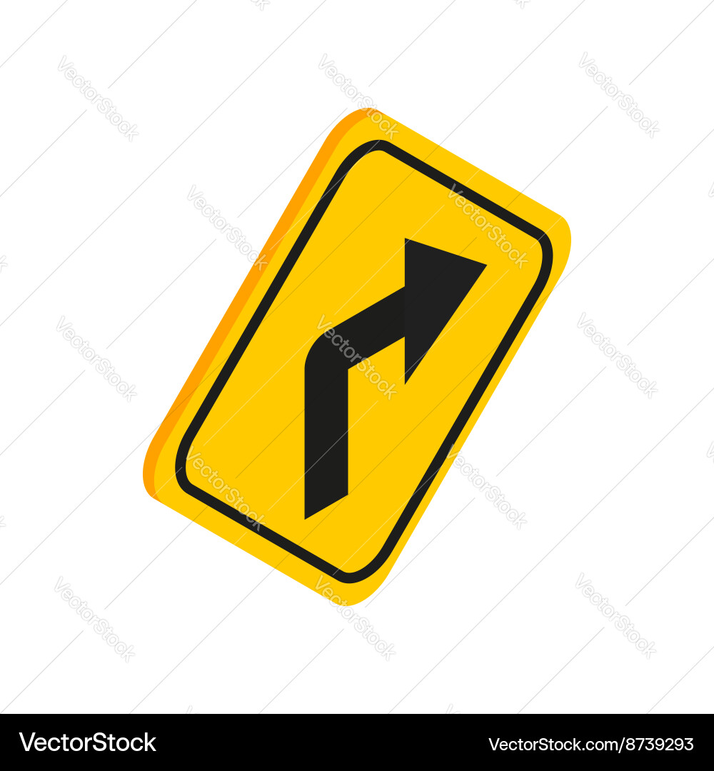 Turn right traffic sign icon isometric 3d style Vector Image
