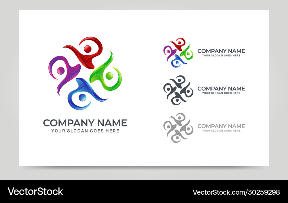 Abstract logo people business foundation Vector Image