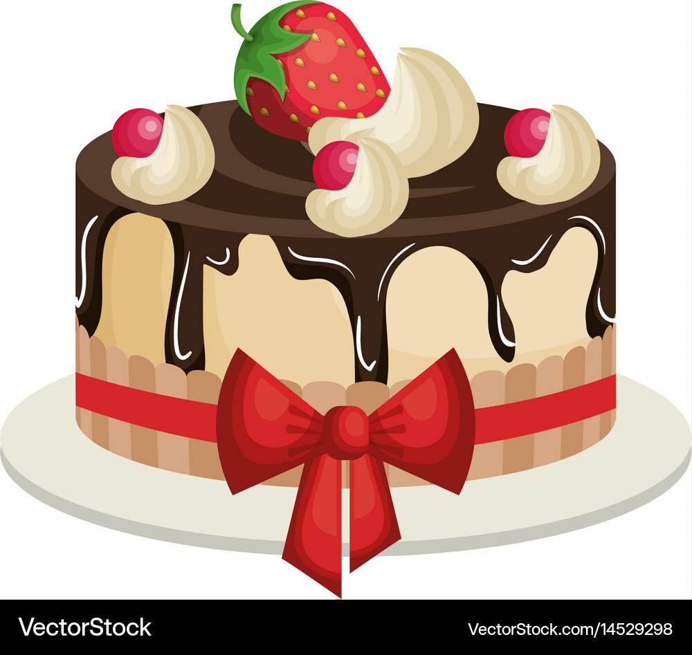 Delicious and sweet cake icon Royalty Free Vector Image