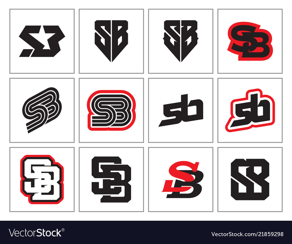 Monogram sb Royalty Free Vector Image - VectorStock