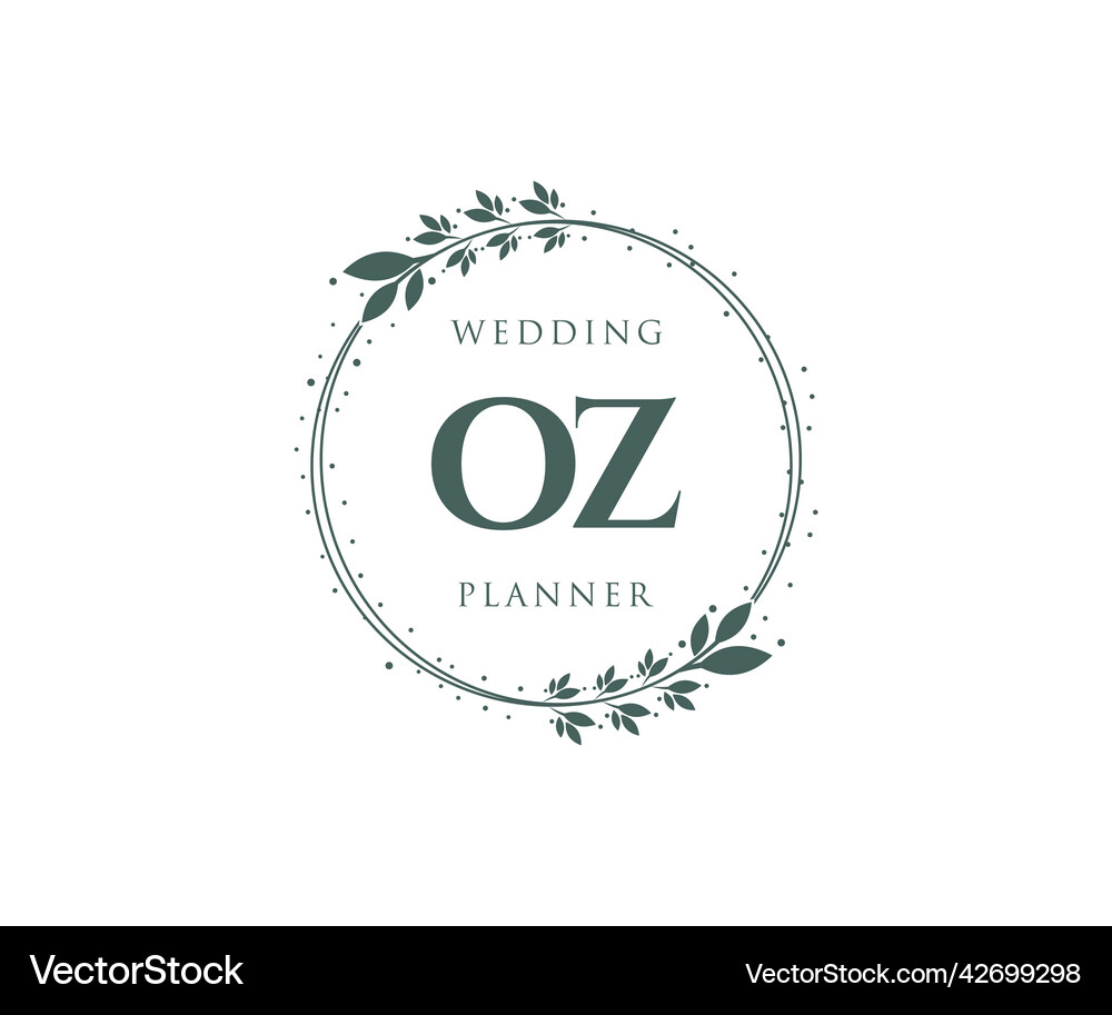 Oz initials letter wedding monogram logos Vector Image