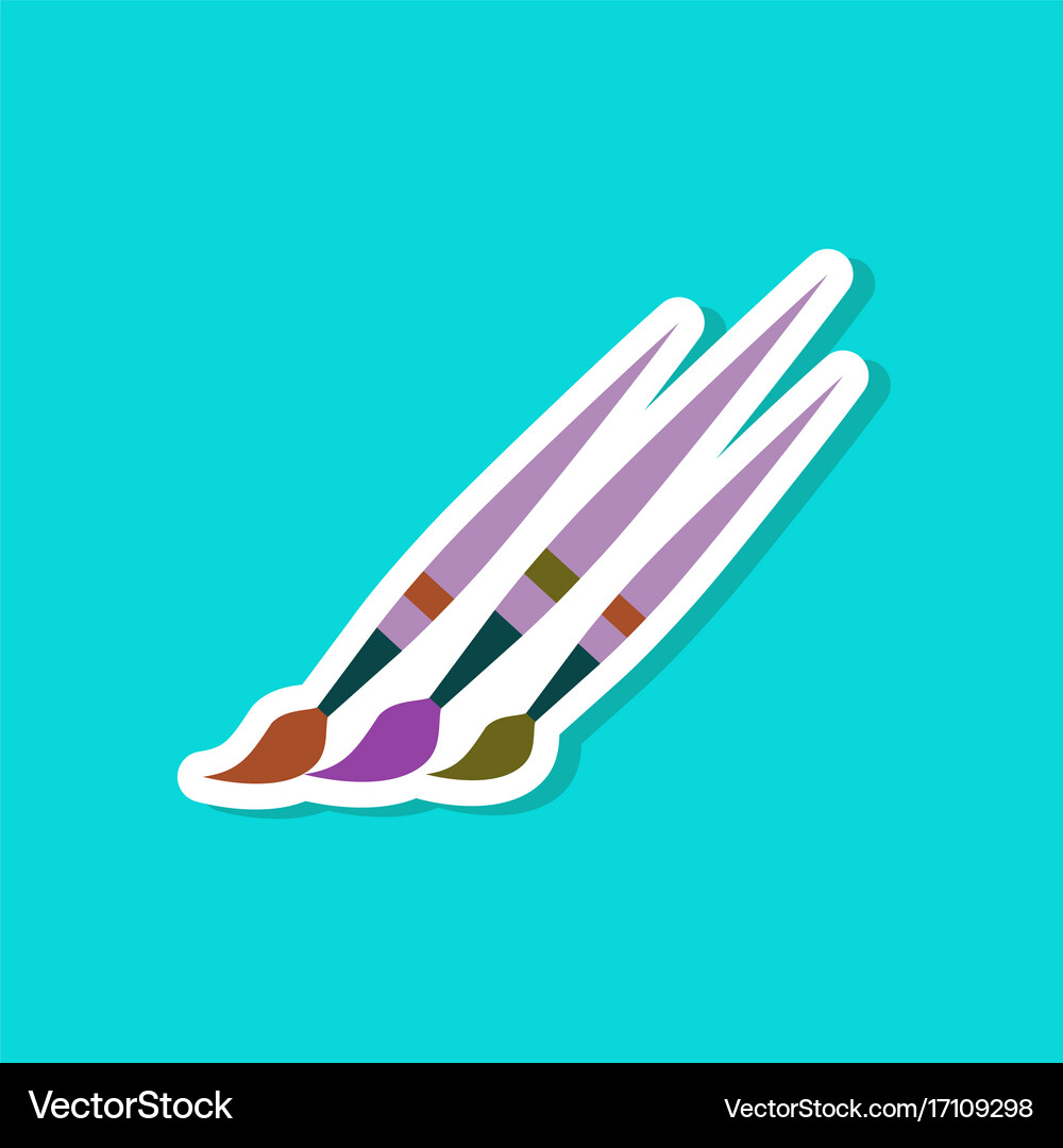 Paper sticker on stylish background brushes Vector Image