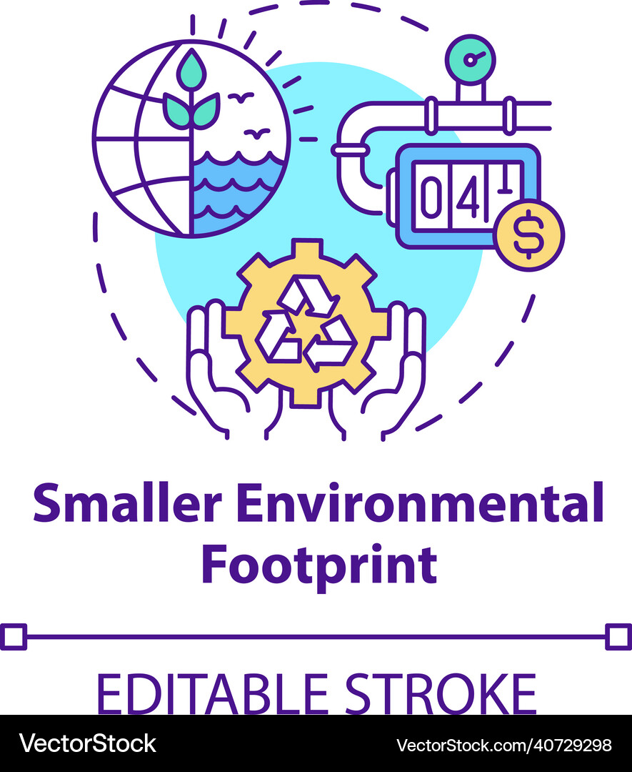 Smaller environmental footprint concept icon Vector Image