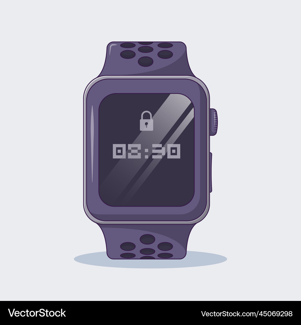 Smart watch icon wrist flat cartoon style Vector Image