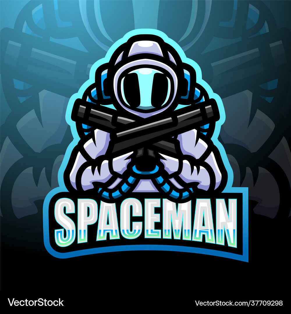 Spaceman esport logo mascot design Royalty Free Vector Image