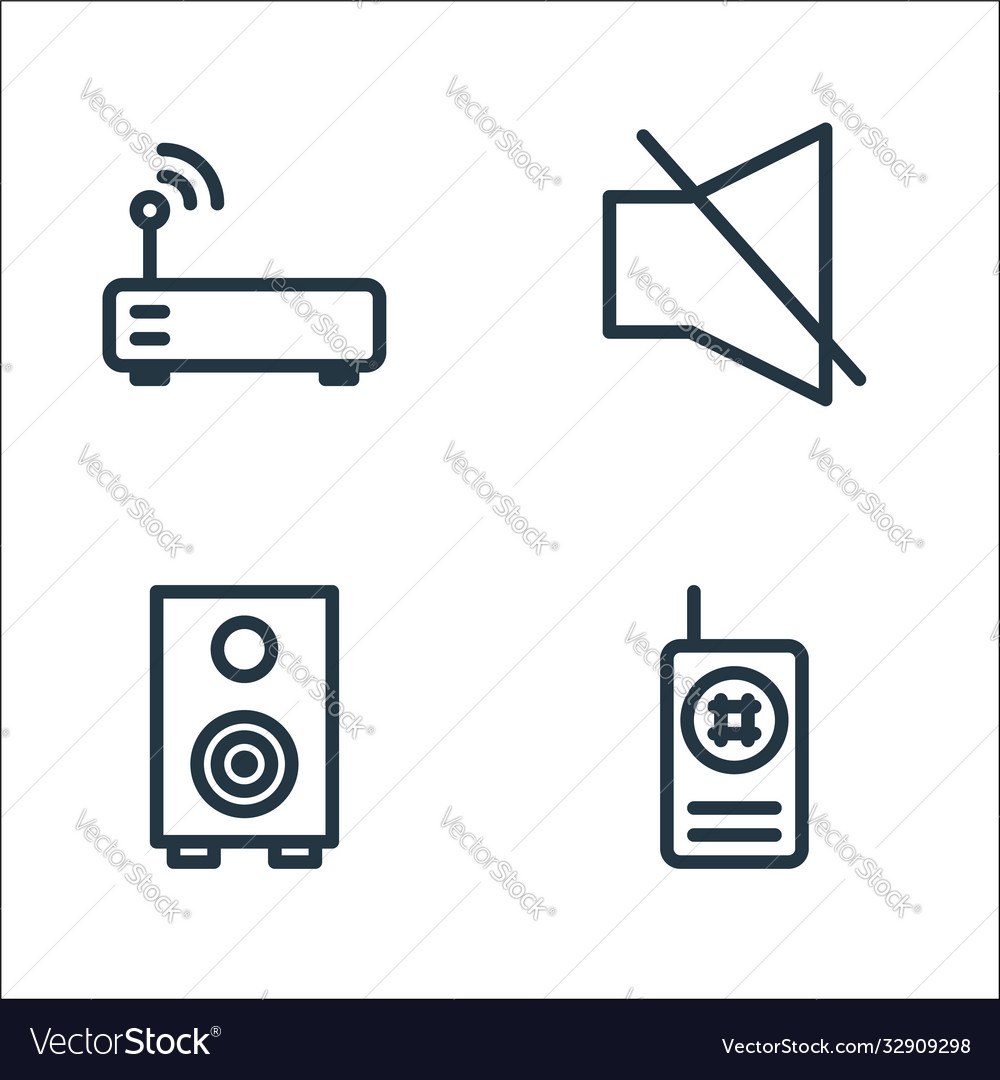 Technology line icons linear set quality line set Vector Image