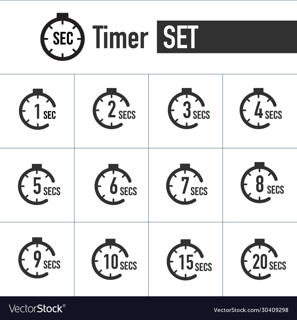 Timer And Seconds Countdown Timer Icon Set Time Vector Image