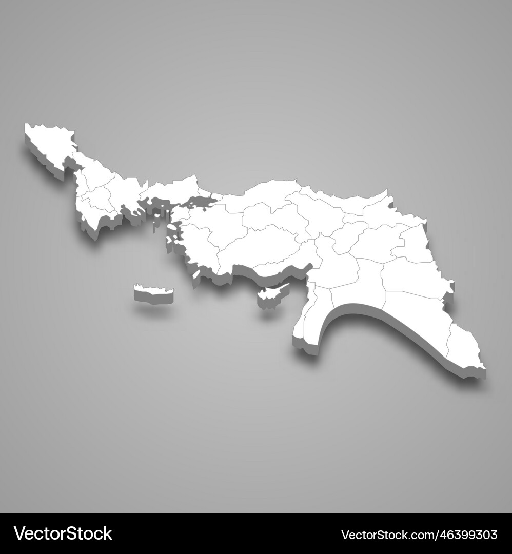 3d isometric map of ottoman empire isolated Vector Image