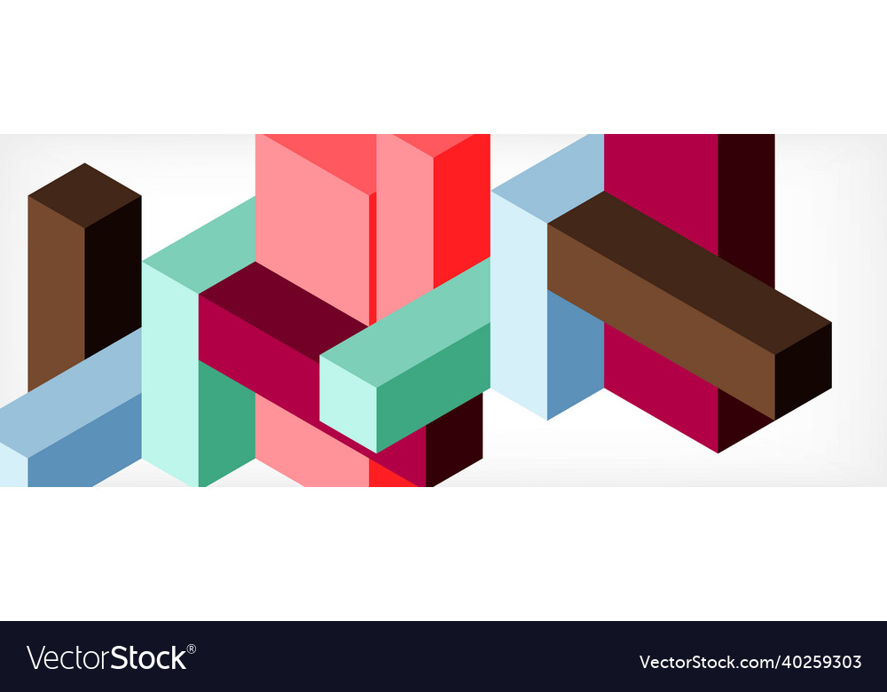 Abstract background 3d cubes cubic elements Vector Image