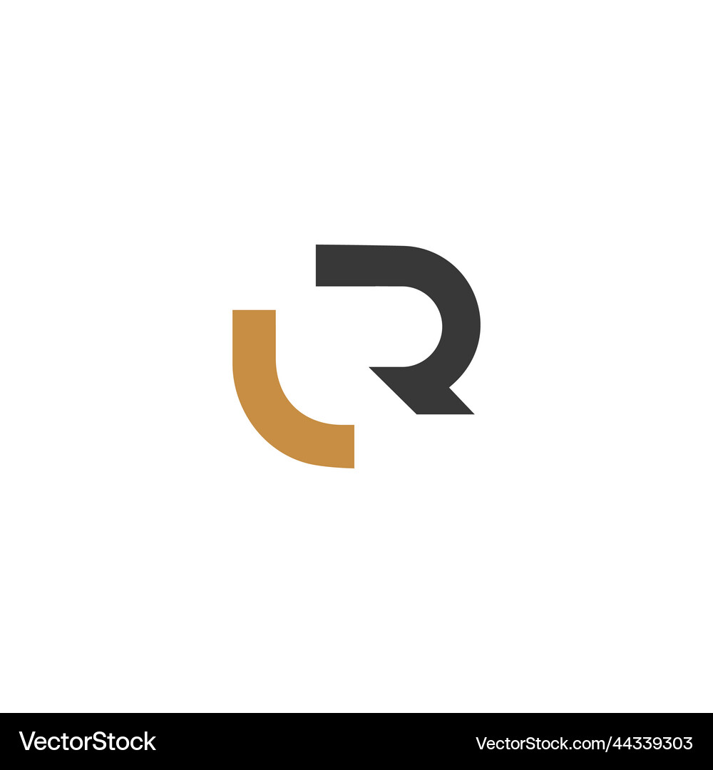 Alphabet initials logo lr rl l and r Royalty Free Vector
