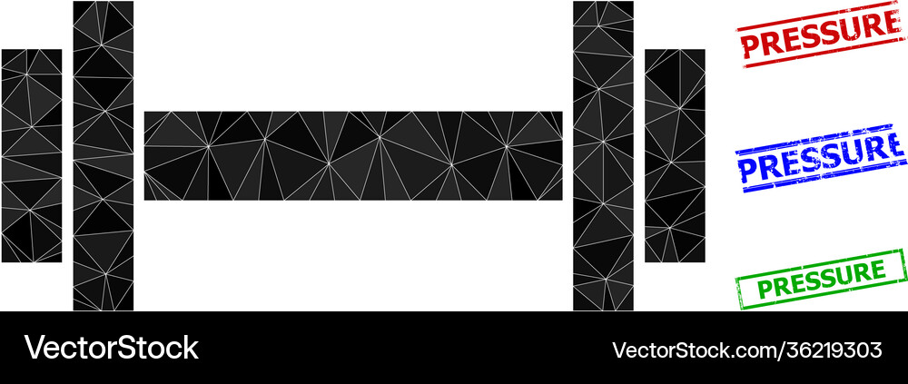 Barbell triangle icon and distress pressure simple