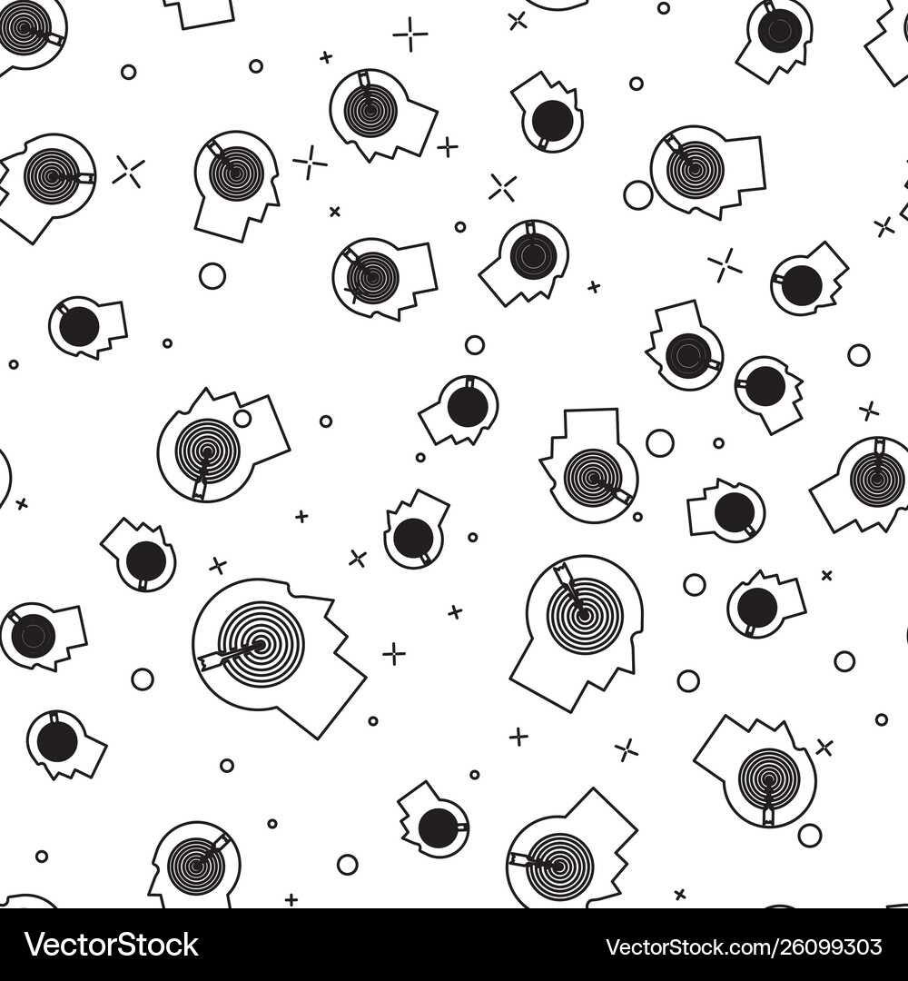 Black head hunting concept icon isolated seamless Vector Image