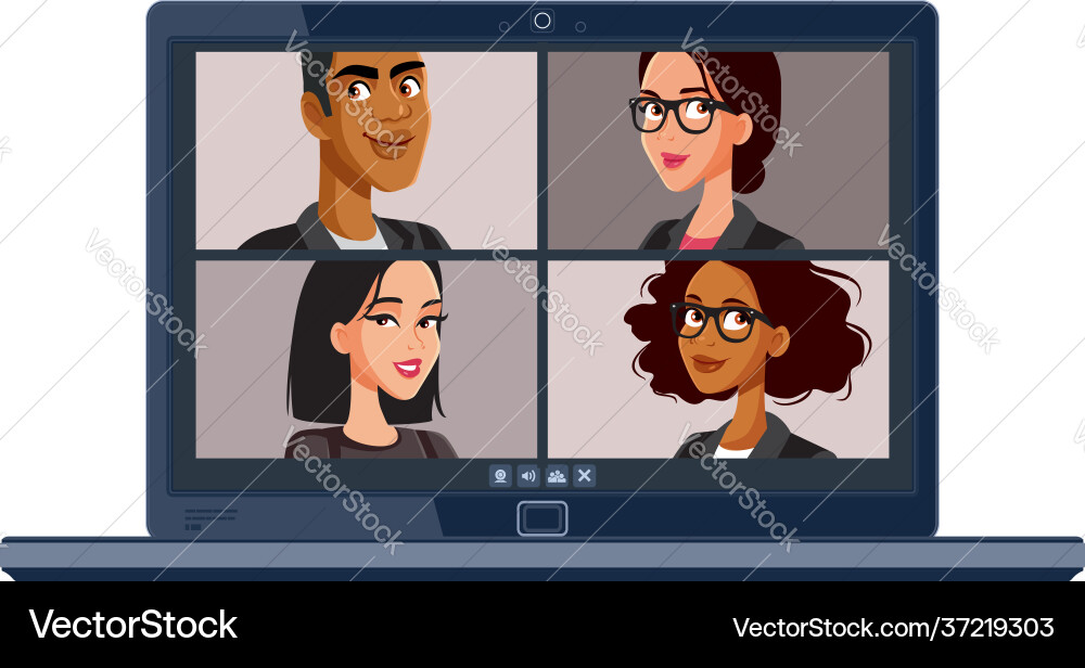 Business people in video conference virtual Vector Image