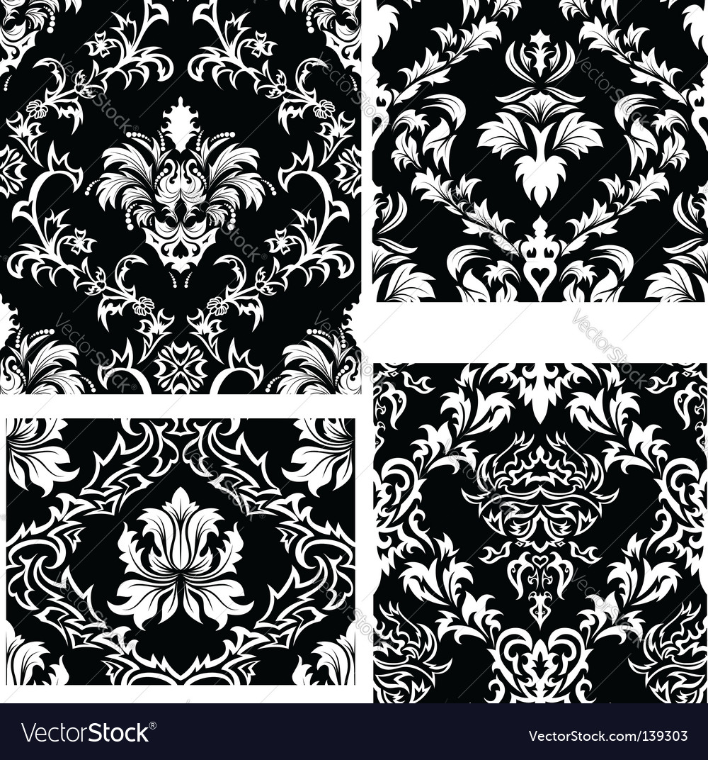 Damask patterns set Royalty Free Vector Image - VectorStock