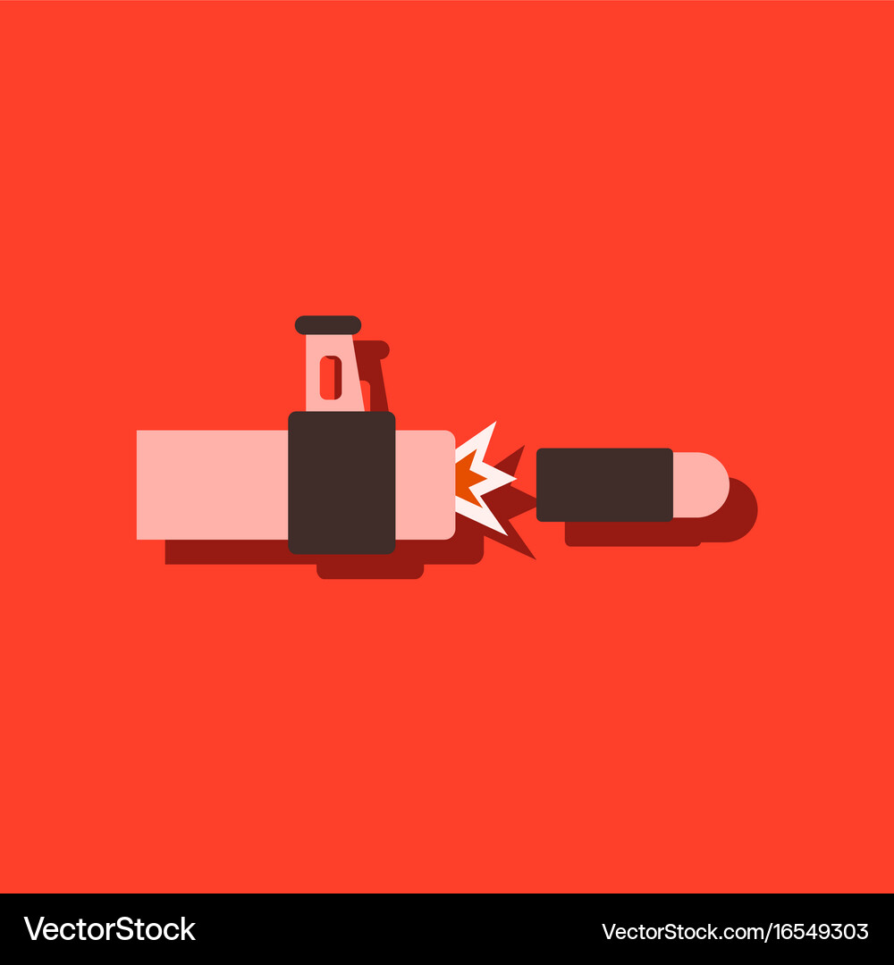 Flat icon design collection rifle bullet shot Vector Image