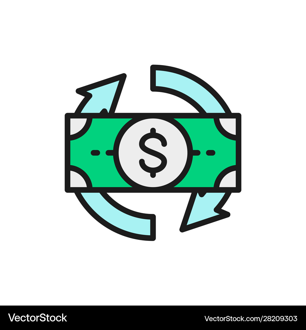 Flexible loan flat color line icon isolated Vector Image