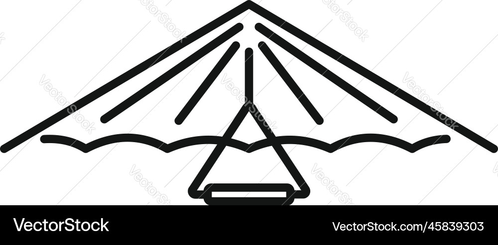 Flying hang glider icon outline sky man Royalty Free Vector
