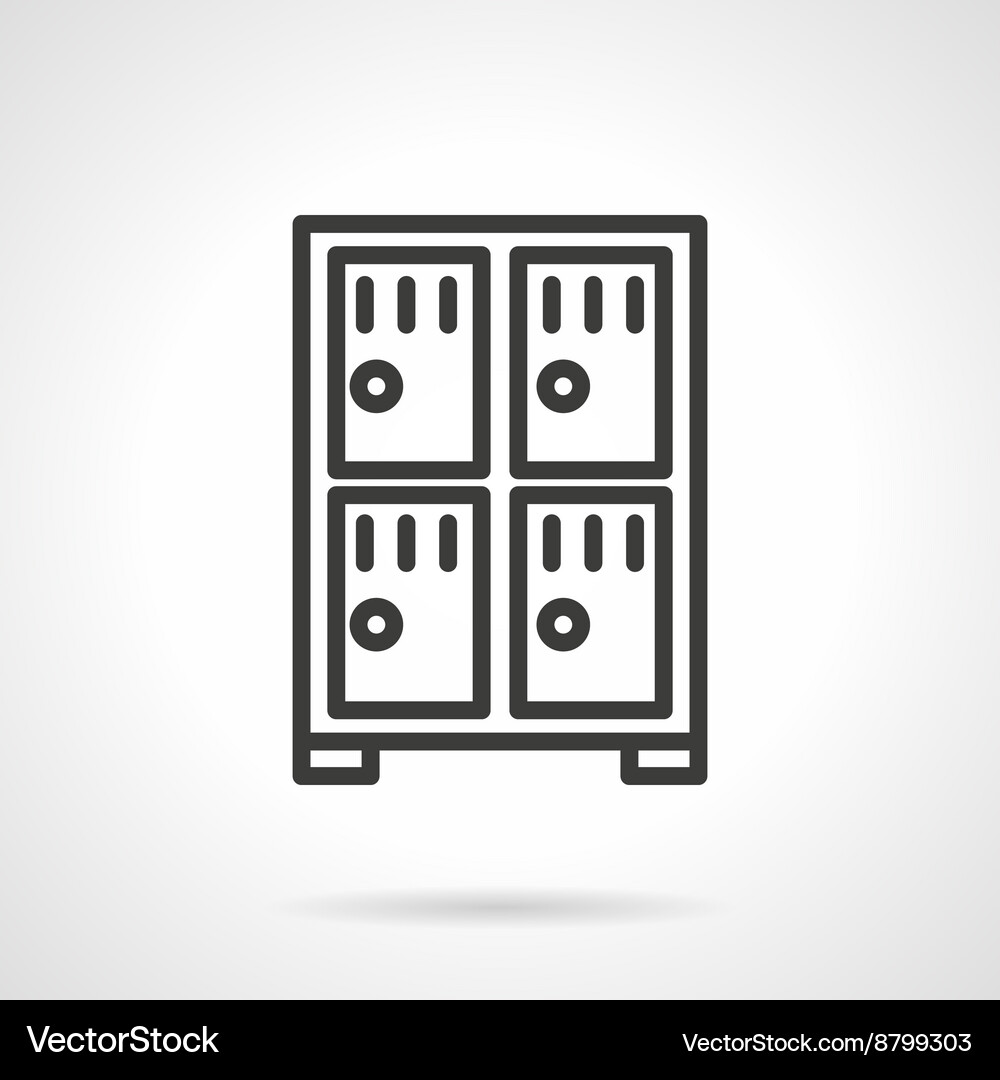 Four lockers black line icon Royalty Free Vector Image