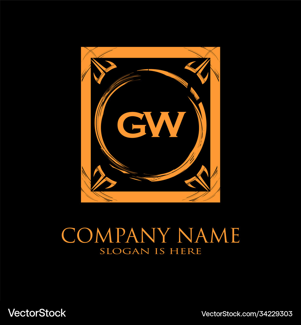 Gw letter initial with royal luxury logo template Vector Image