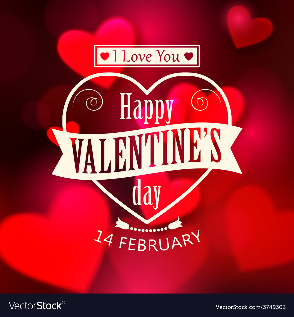 Happy valentines day typographical glow holiday Vector Image