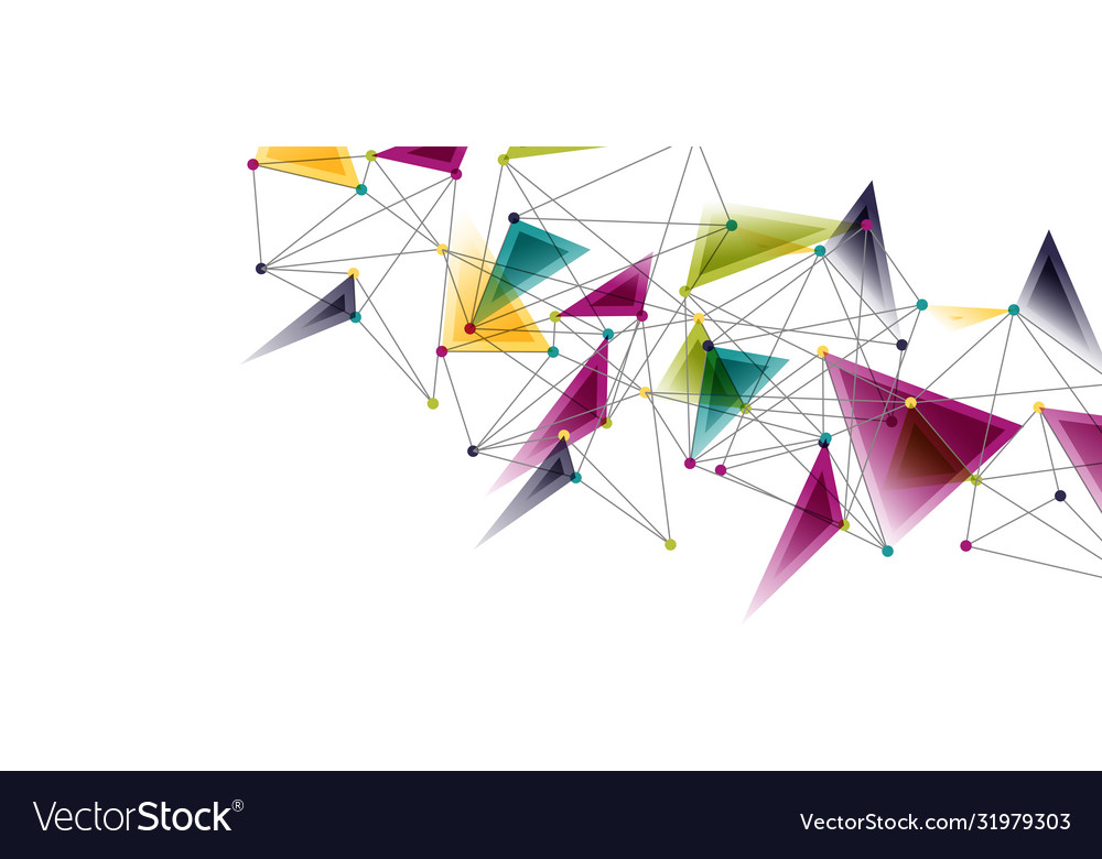 Line points connections triangular technology Vector Image