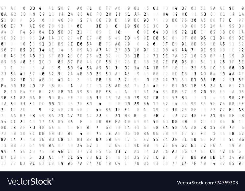 Random hex code stream matrix background isolated Vector Image
