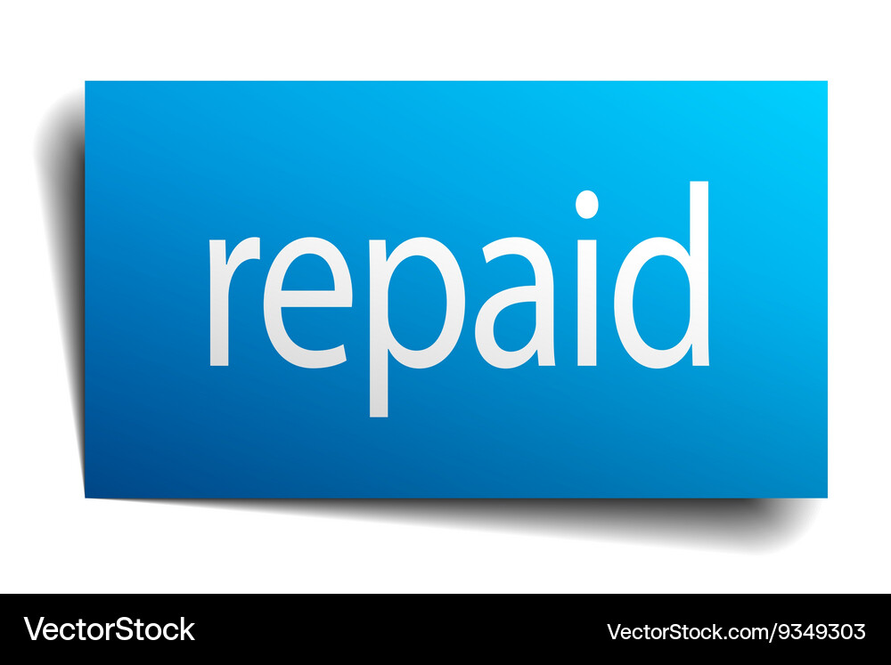 Repaid blue paper sign on white background Vector Image