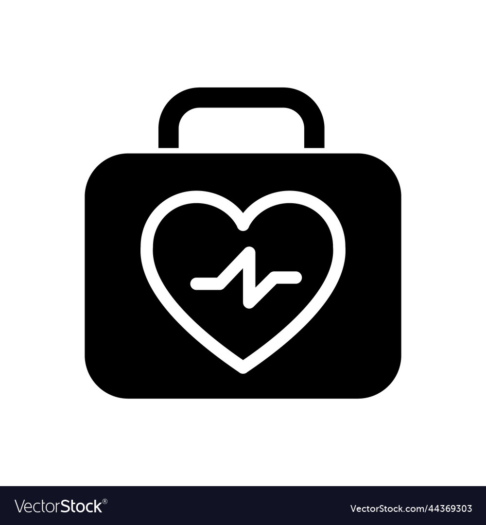 Resuscitation medical kit black glyph icon Vector Image Resuscitation medical kit black glyph icon Vector Image