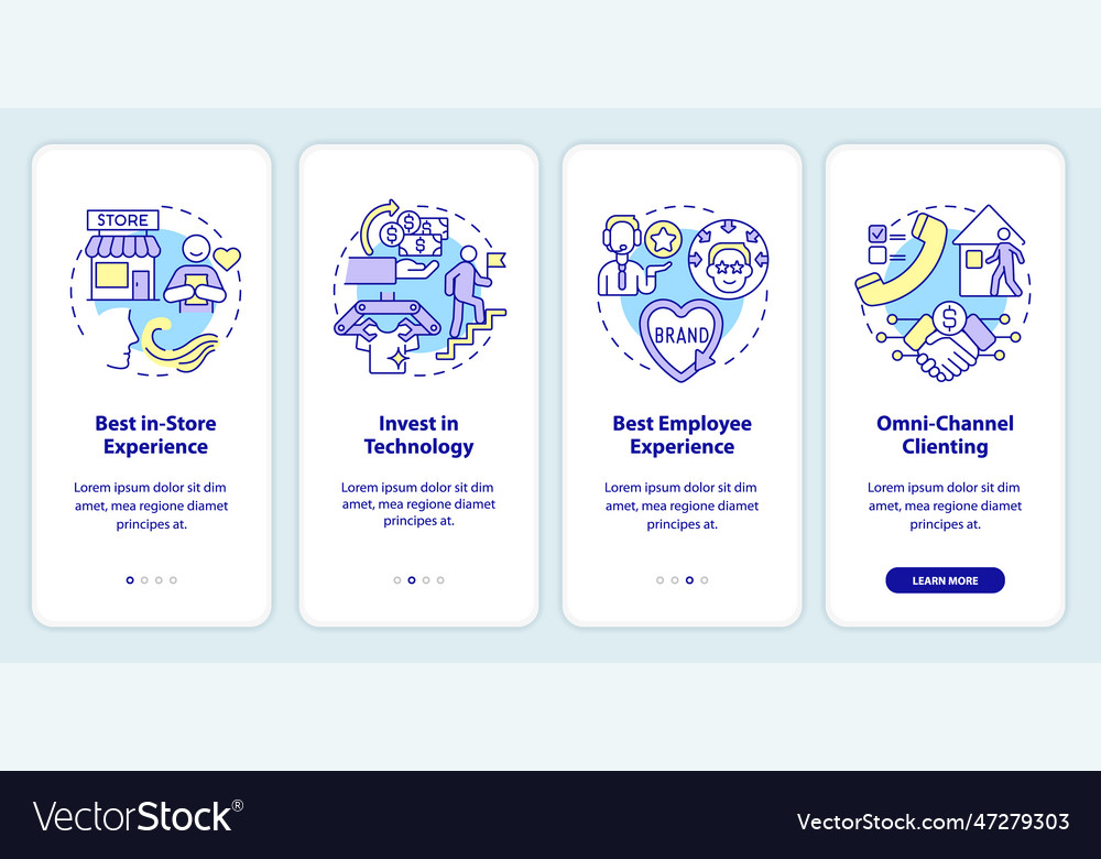 Retail Trends Onboarding Mobile App Screen Vector Image
