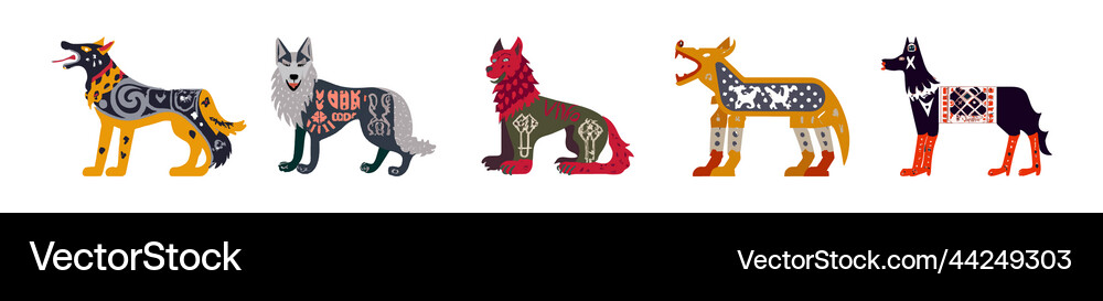 Scandinavian warrior dog symbol Royalty Free Vector Image