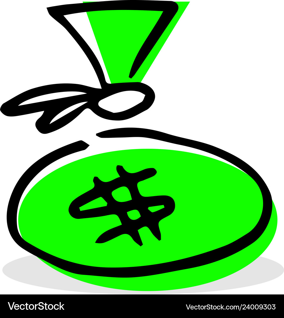 Simple with a green bag money Royalty Free Vector Image