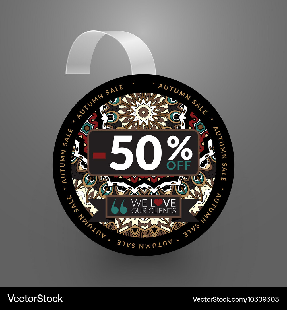 Wobbler design template for sale event Royalty Free Vector