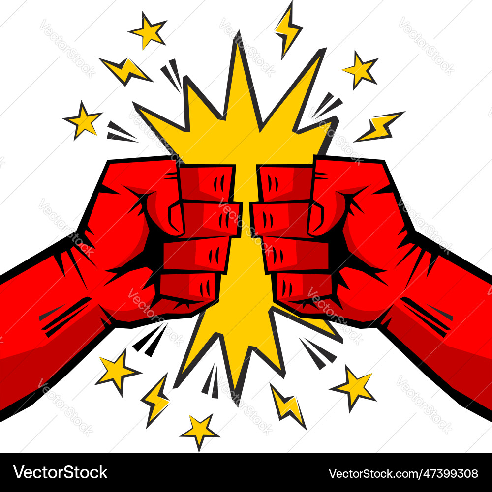 Clenched strong fist fight Royalty Free Vector Image