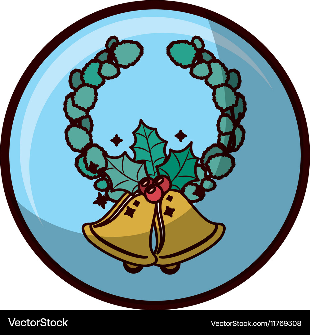 Crystal sphere with crown ornament and bell Vector Image