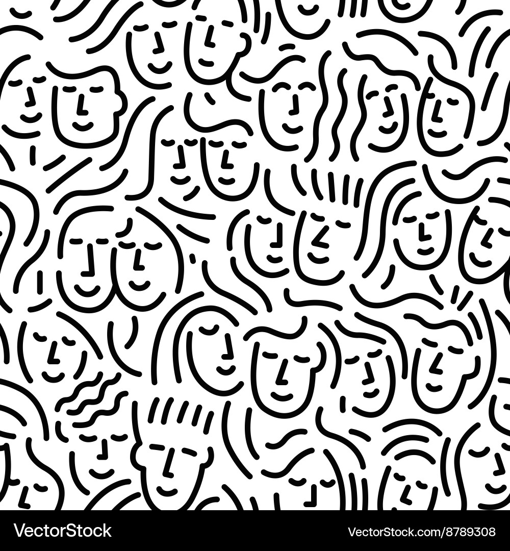Faces of people - seamless background Royalty Free Vector