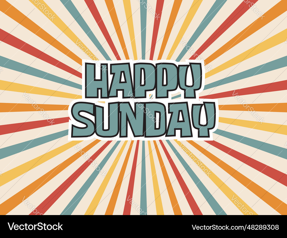 Happy sunday retro groovy background Royalty Free Vector