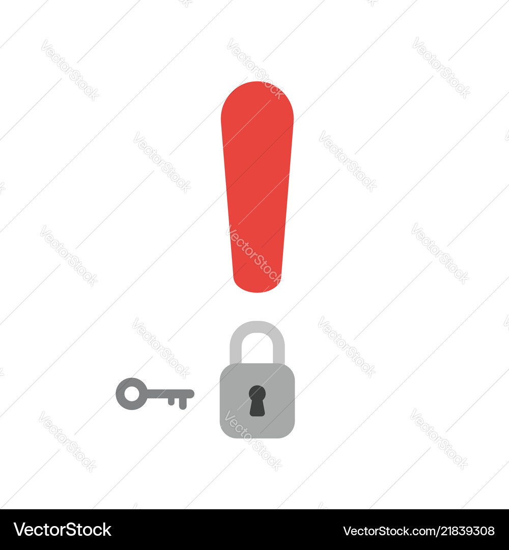 Icon concept of exclamation mark wit closed Vector Image
