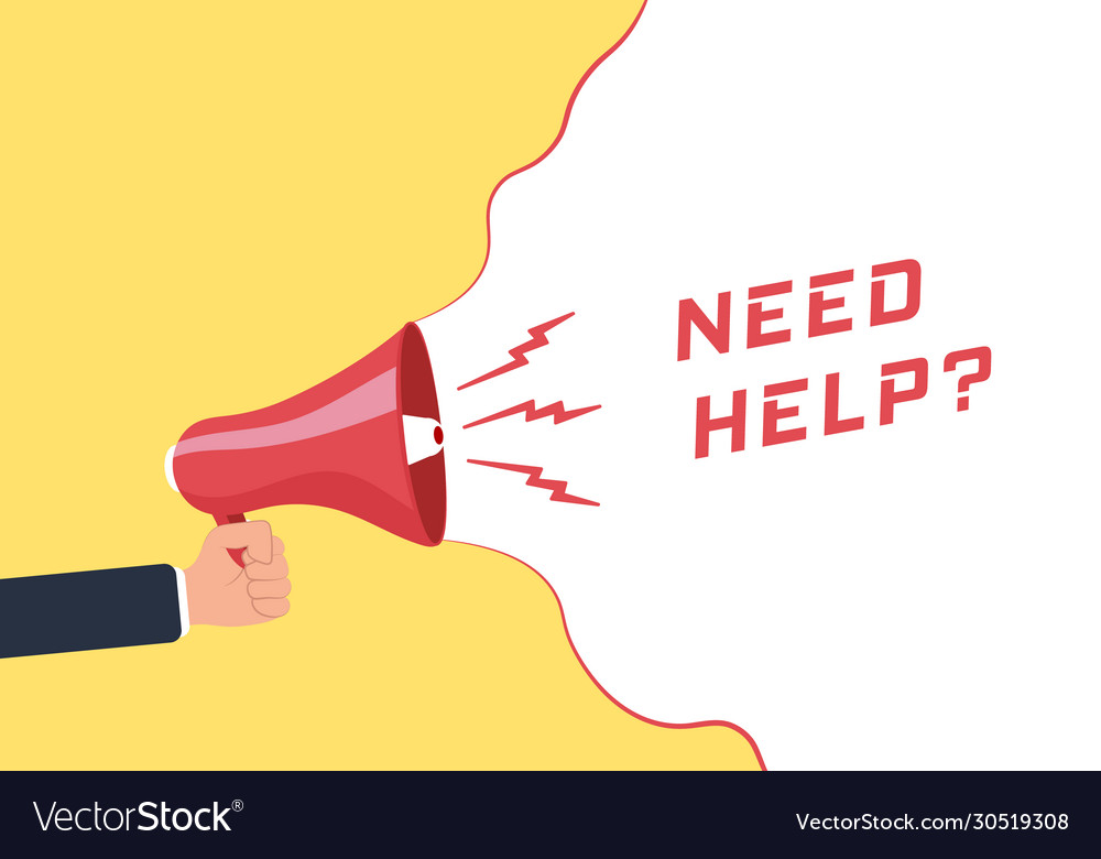 Need help - megaphone Royalty Free Vector Image